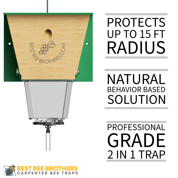 Ultimate Pro, Carpenter Bee Trap with Bee Vault and Extra Large Extern