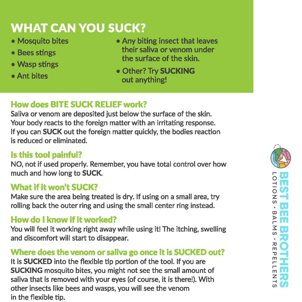 Bug Bite Sucker: Mosquito Bite Extractor | Best Bee Brothers