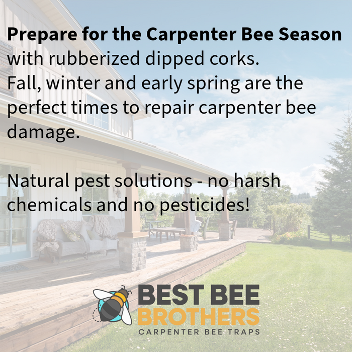 Wooden Cork Plugs to Fix Carpenter Bee Holes - Best Bee Brothers